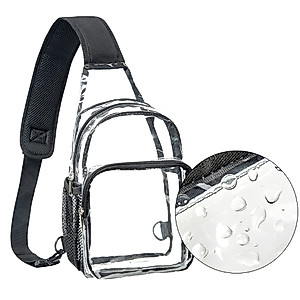 Clear Sling Bag Stadium Approved, Multipurpose Clear Shoulder Backpack, Casual Chest Daypack for Hiking, Stadium or Concerts