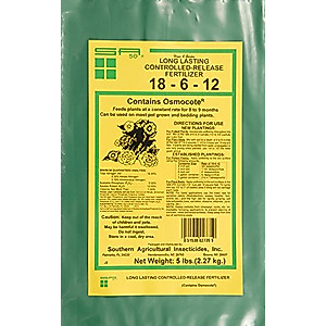 Southern Ag Long Lasting Controlled Release Fertilizer 18-6-12, Osmocote - 5 pound bag