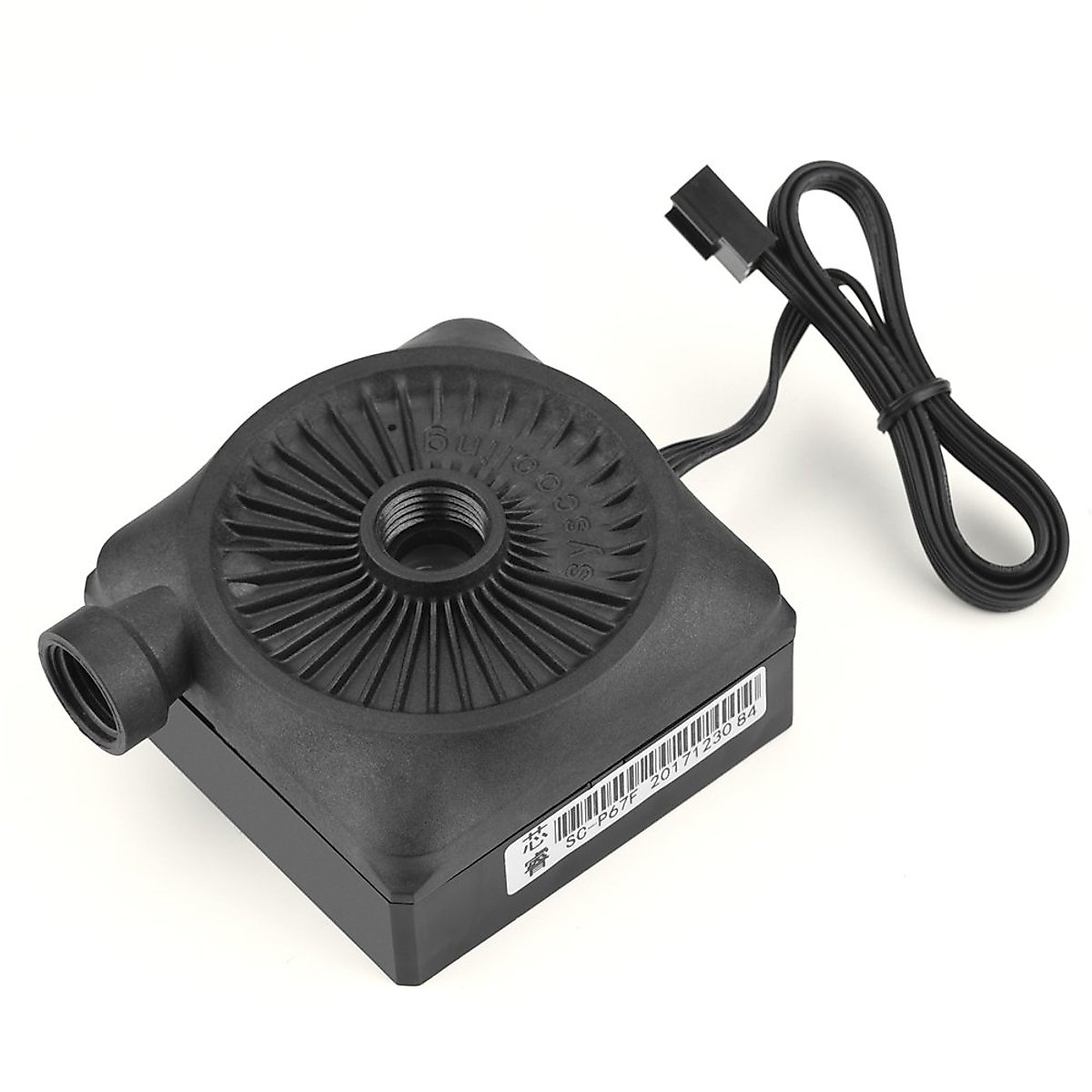 CPU, DC 12V 500L/h G1/4 Thread 25dB Ultra-Quiet CPU Pump PMW Adjustment with Back Adhesive, for Computer Water Cooling System