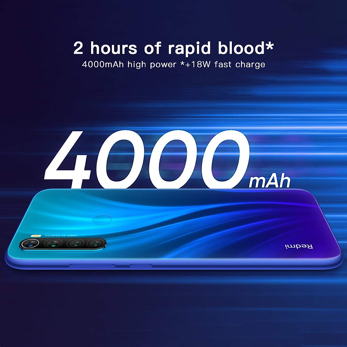 Xiaomi Redmi Note 8 (64GB, 4GB) 6.3" Display, Helio G85, 48MP Quad Camera, Dual SIM GSM Unlocked - US & Global 4G LTE International Version (Blue)