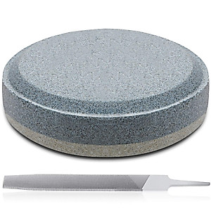 Axe File Sharpener Set, 120 and 240 Grit Multi Purpose Hatchet Axe Sharpening Stone and 7 Inch Rectangular Cut Axe File Tools, Axe Sharper Disk for Sharpening Dull, Blunt or Tired Edges