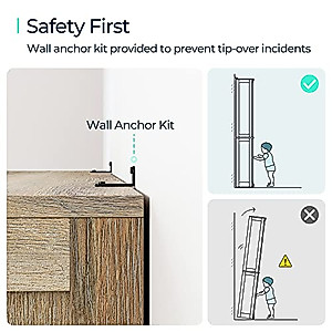 LINSY HOME 5-Shelf Bookcase, Bookshelves Floor Standing Display Storage Shelves 68 in Tall Bookcase Home Decor Furniture for Home Office, Living Room, Bed Room - Light Brown