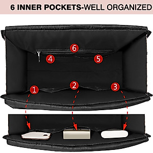 IBFUN Utility Tote Bag with 14 Exterior Interior Pockets Zip Top Teacher Tote Bag for Teacher/Work Women(Medium)