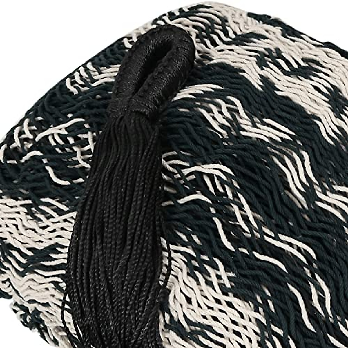 Sunnydaze Mayan Family Hammock Hand-Woven XXL Thick Cord, Heavy-Duty 625-Pound Capacity, Black/Natural