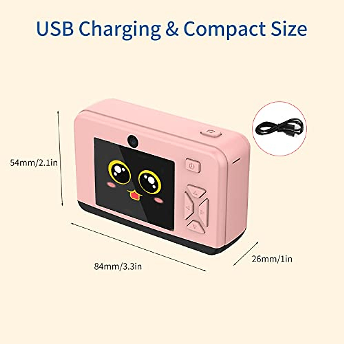 BISOFICE Portable Students Camera 20M Camera Auto Focus 2.0'' IPS Screen 1080P Video Record Mini Selfie Camera Learning Toy Christmas Birthday Gift Holiday Travel