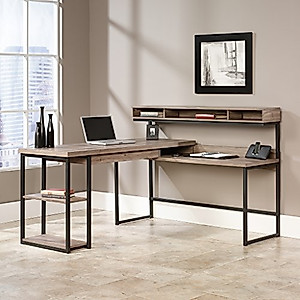 Sauder Transit L-Desk, Salt Oak finish