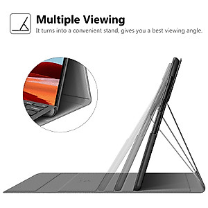 Fintie Case for Microsoft Surface Pro X (2021/2020/2019) - Soft TPU Back Protective Cover Compatible with Type Cover Keyboard for 13 Inch New Surface Pro X (SQ1/SQ2), Black