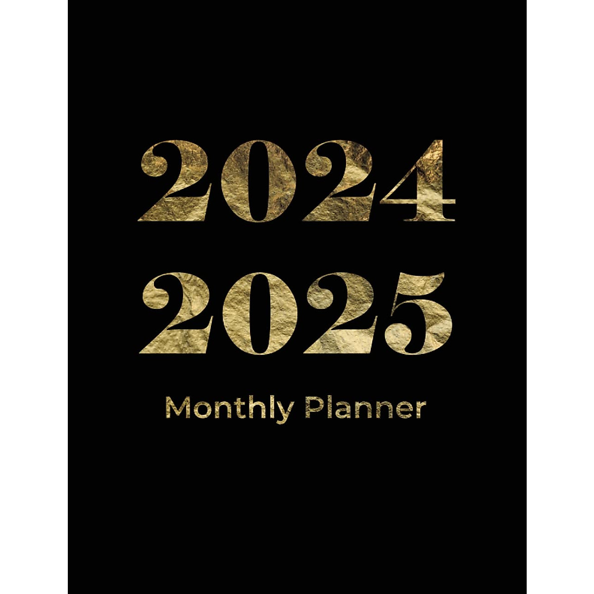 2024-2025 Monthly Planner: A Large Minimalist Two Year Planner Gold Black Cover (January 2024 to December 2025) | Password logbook | Important Page | A4