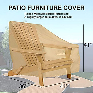 FDW Patio Furniture Covers Outdoor Patio Table Chair Sets Covers BBQ Grill Gas Grill Cover 600 * 300D Polyester Fabric Resistant UV Resistant Waterproof Dust Proof Garden, Khaki (36x41x41 Inches)