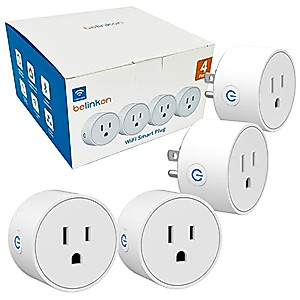 belinkon Mini WiFi Smart Plug, Wi-Fi Outlets for Smart Home with Timer Function, Remote Control from Anywhere, Works with Alexa, Google Home, Smart Life Tuya APP, ETL/FCC/Rohs Listed Socket (4 Pack)