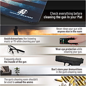 Gun Cleaning Mat for All Guns by PH - Gun Mat Measures 11"x17"x 0.3 mm - Oil and Solvent Resistant Padded Non-Slip - Compatible with Small to Large Pistols - Workbench Mat for Firearm (Flag+2ndAmnd)