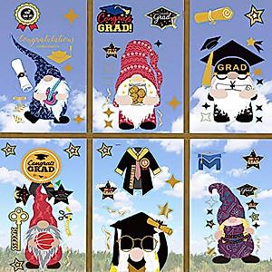 DmHirmg Graduation Window Clings, Graduation Decorations, Graduation Decal Stickers for Graduation Decorations with Removable Vinyl Window Sticker Decals for Home,School, Graduation Party 9 Sheet