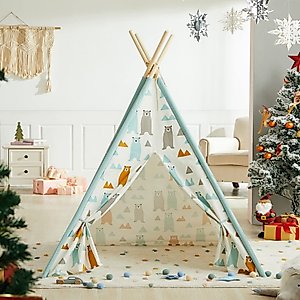 Asweets Kids Teepee Tent Children Play Tent Indoor Outdoor Play Tent Cotton Tent for Girls and Boys Kids Teepee (Starry Sky Tent)