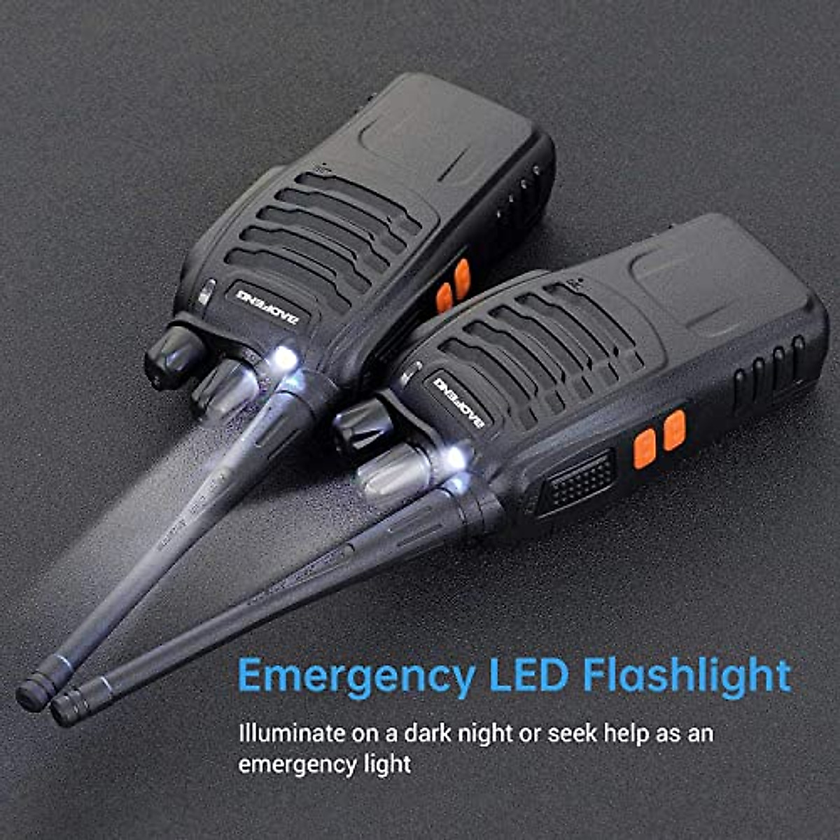 BaoFeng Walkie Talkies BF-888S Two Way Radio Long Range Rechargeable,Portable 2 Way Radio,Handsfree Walkie Talkie for Adultswith Flashlight Li-ion Battery and Charger（2 Pack）