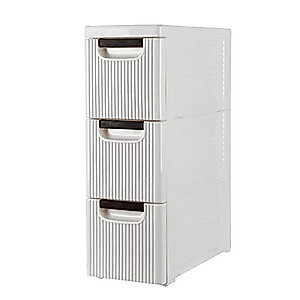 3-Tire Rolling Cart Organizer Unit with Wheels Narrow Slim Container Storage Cabinet for Bathroom Bedroom