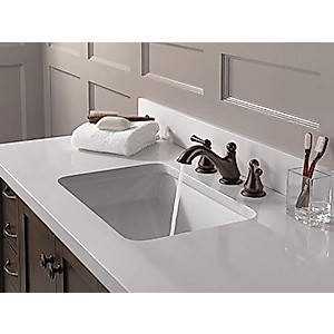 Delta Faucet Haywood Widespread Bathroom Faucet 3 Hole, Bronze Bathroom Faucet, Bathroom Sink Faucet, Drain Assembly, Venetian Bronze 35999LF-RB