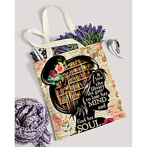 AUSVKAI Canvas Tote Bag Aesthetic for Women, Cute Bible Reusable Cloth Cotton Bags for College Shopping Beach Grocery Trendy Gifts
