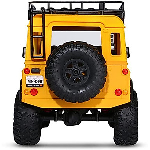 FMTStore MN98 RTR Model 1/12 2.4G 4WD Climbing Rock Crawler Off-Road RC Truck Car Upgrade Parts Land Rover Defender Vehicles Indoor Toys Models for Kids and Adults - Yellow