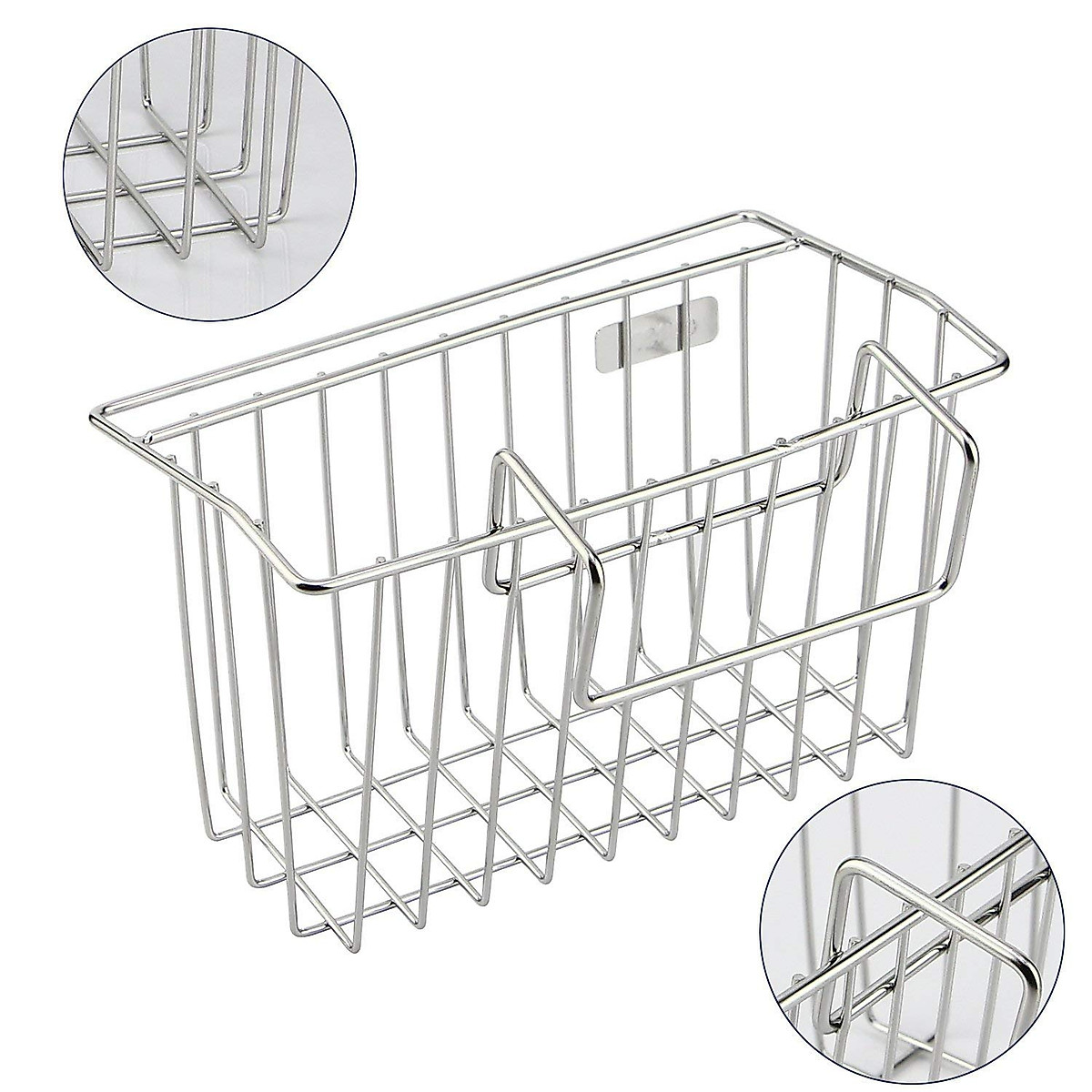 Sink Caddy Sponge Holder, Kitchen Sink Organizer Stainless Steel Sponge Caddy Holder, Dishwashing Liquid Drainer Sponge and Soap Holder for Kitchen Sink