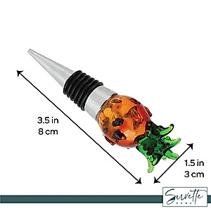 Glass Wine Bottle Stopper with Pineapple Top