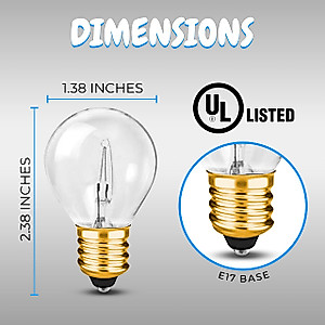 OHLECTRIC S11 Incandescent Glass Bulbs with E17 Base | 40W Dimmable Light Bulb | 2700K, 370 Lumens - Great for Outdoor Use | Warm White, 10-Pack