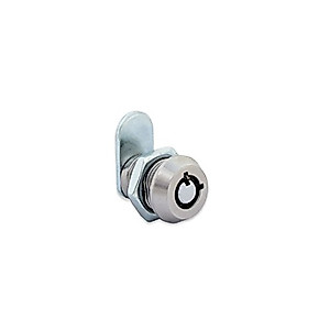 FJM Security 2200AL-KA Miniature Tubular Cam Lock with 1/2" Cylinder and Chrome Finish, Keyed Alike