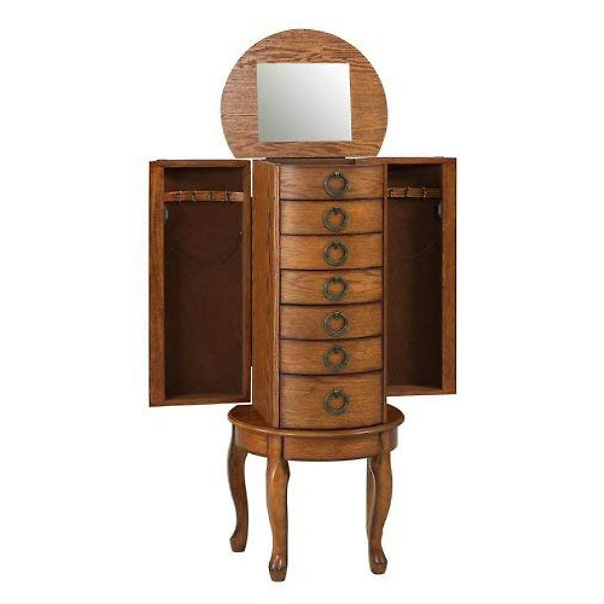 Powell Burnished Oak Jewelry Armoire