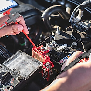 Multimeter Test Clips, Pack of 2 P5010 Puncture Probe Auto Repairing Multimeter Test Clip Car Testing Tool Wire Piercing Probe Clip Automotive Test Wire Kit for Automobile Inspection Auto Repairing