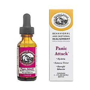Botanical Animal Safe Natural Flower Essence - Panic Attack For Hysterical Behaviors - Terror, Fear - Due To Travel, Competition, Other - Non-Mood Altering, Hemp-Free, Non Allergenic Product,1oz(30ml)