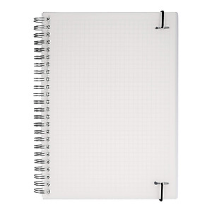 HULYTRAAT Hardcover Graph Ruled Spiral Notebook, 5.8 x 8.3 Inches A5, Transparent, 160-Page 80-Sheet Square Grid Journal (AWPPS1)