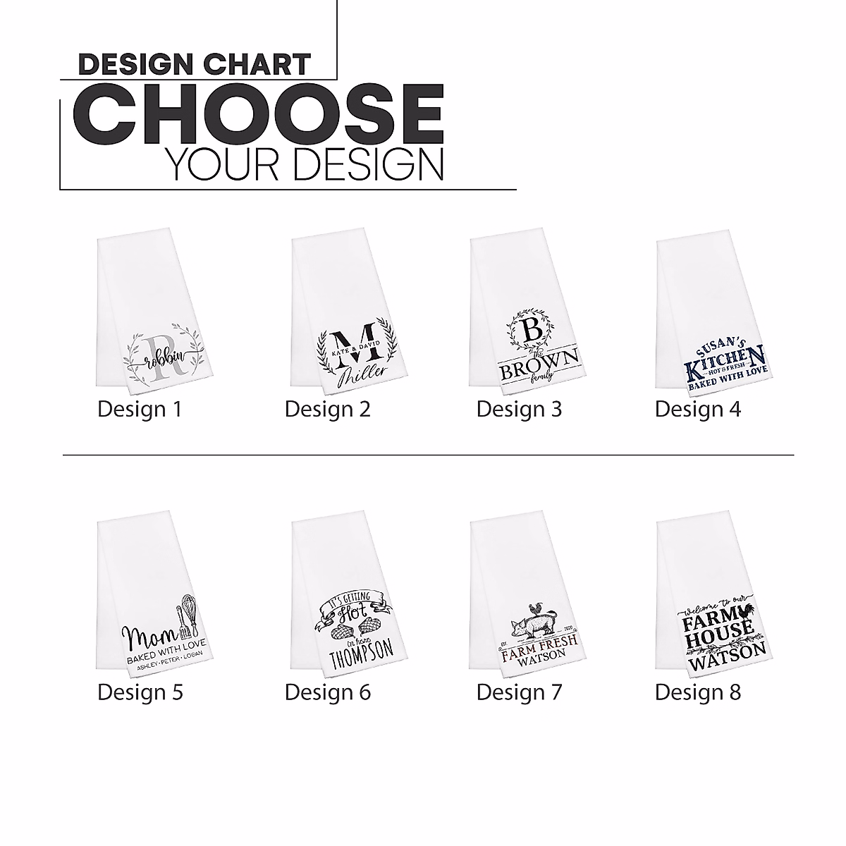 Zexpa Apparel Customized Tea Towel for Mother's Day Personalized Kitchen Dish Cloth for Mom