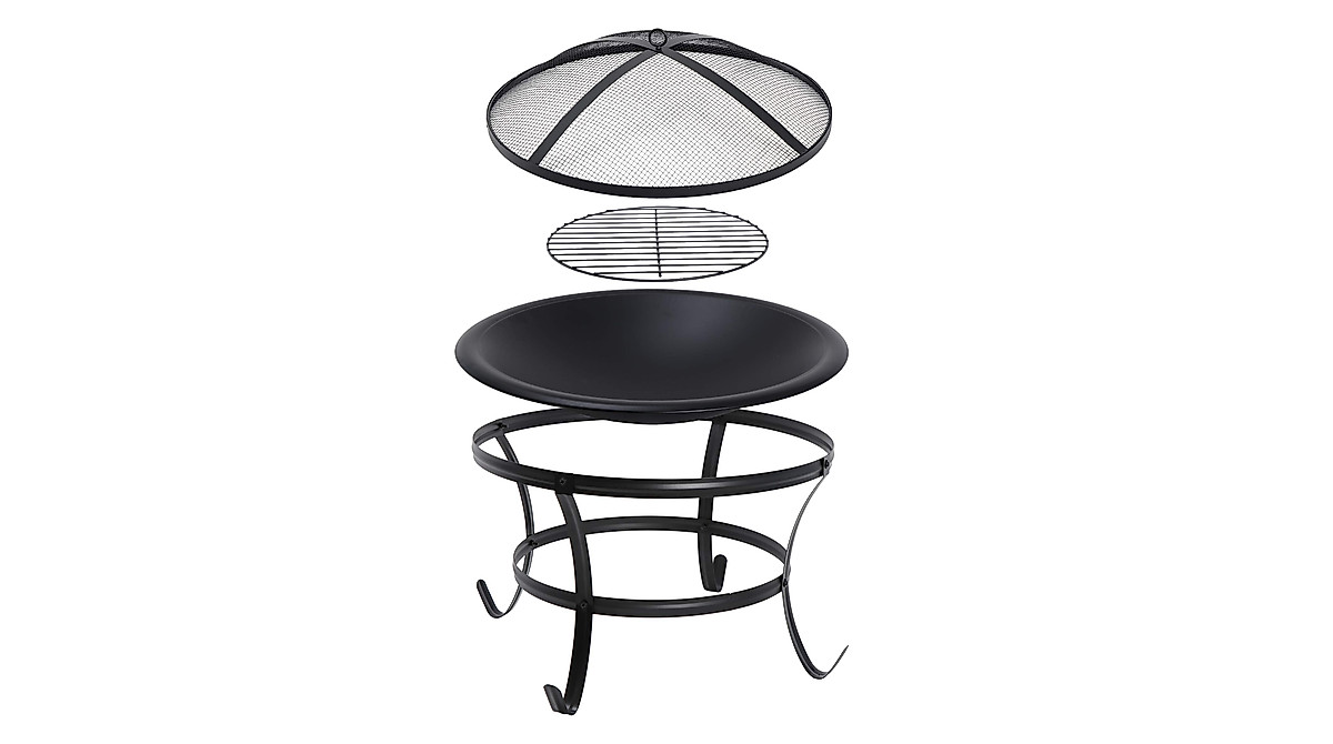 LEMY 22" Wood Burning Fire Pit for Patio & Camping