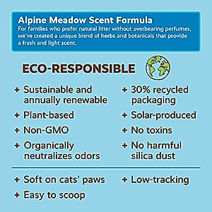 Eco-Shell Naturally Fresh Cat Litter Made From Walnut Shells, Multi-Cat, Alpine Meadow, Scented, Biodegradable, Dust-Free, Sustainable, 26 Lbs