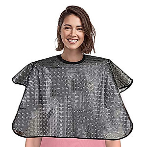 Waterproof Hair Dye Cape,Short Comb-Out Capes for Hair Stylist,Makeup Apron for Hair Color,Bleach,Shampoo and More