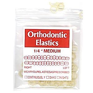 100 pack Orthodontic Elastics Bands 1/4 Inch diameter - Great for Dreadlocks, Braids, Top knots
