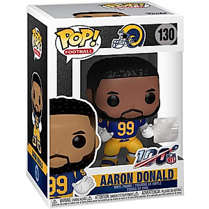 POP Football: Rams - Aaron Donald Funko Vinyl Figure (Bundled with Compatible Box Protector Case), Multicolor, 3.75 inches