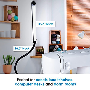 OttLite Easel Clip-On LED Easel Lamp with ClearSun LED Technology - Sturdy Clip Light with On/Off Switch Cord - Adjustable & Flexible Neck for Precise Lighting, Piano, Computer Desks, Shelves & Tables