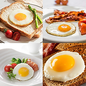 YOLCAR Egg Ring Set, Silicone Egg Ring Molds, Fried Egg Rings and Non-stick Egg Cooker Ring, Multicolor, 4Pack