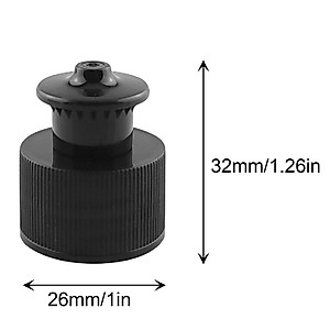 JCBIZ Bottle Caps 12pcs Push Pull Caps for Water Bottles Plastic 24mm PET Bottles and Glass Bottles Black Water Push Pull Lids