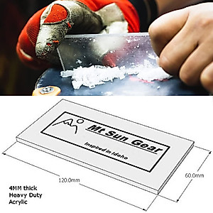 Mt. Sun Gear Heavy Duty Acrylic Wax Scraper for ski and Snowboard Tuning. 4MM Thick. Perfect for Downhill, Snowboards or XC skis to Perfect for Alpine Skis and Snowboards (Clr1pk)