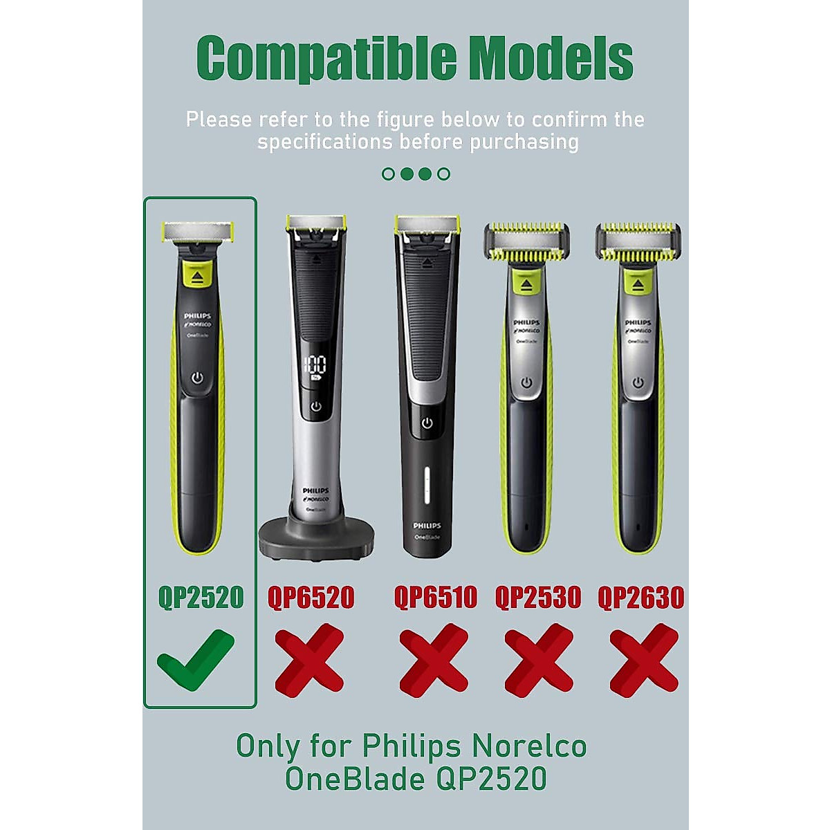 Bouge 4.3V Philips Norelco One Blade Charger Compatible with Norelco Oneblade QP2520 / 90, QP2520 / 70, QP2520 / 72, (Fits Only) Razor Charging Cord, Replace A00390 4.3V 70mA Power Supply Plug