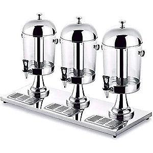 Beverage Dispenser Beer Dispenser Cold Coffee Beverage Vending Machine Machine Three Bowl Pail Milk Pail Fruit Juice Commercial (Color : Silver)