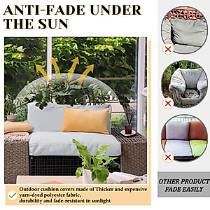 Patelai 12 Pcs Patio Cushion Covers Outdoor Cushion Covers Replacement Outdoor Cushion Slipcovers with Zipper for Outdoor Furniture, Patio Sofa Couch (6 Seat Covers and 6 Back Covers)(Light Gray)