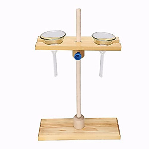 Funnel Stand, 2 Holes Wooden Separating Funnel Stand Holder Adjustable Height Funnel Rack for School Laboratory Experiment Fixing Accessories