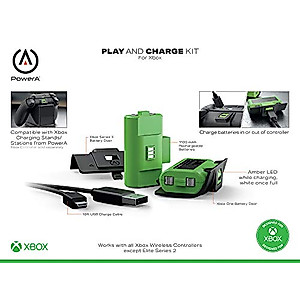 PowerA Play & Charge Kit for Xbox, Wireless Controller Charging, Charge, Rechargeable Battery, Xbox Series X|S, Xbox One - Xbox Series X