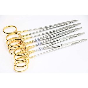 LOT of 5EA Olsen HEGAR Needle Holder Forceps 7" (17.80cm) with Tungsten Carbide Inserts Serrated (CYNAMED)