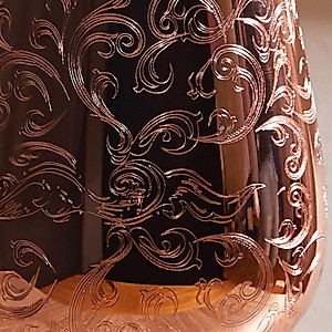 Sky Fish Stemless Stainless Steel Etching Wine Glasses,18 oz Copper Plated,Set Of 4