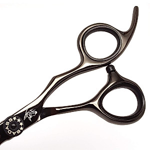 Badass Beard Care Titanium Series Barber Quality Beard Shaping Scissors - 5.25 inches long, Surgical Grade Stainless Steel (HRC 56-57), Hand adjustable tension knob