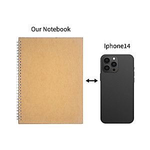 DSTELIN 10 inch x 7.5 inch, 100GSM, Blank Spiral Notebook, 3-Pack, Soft Cover, Sketch book, 100 Pages / 50 Sheets, with writing backboard, (Brown)