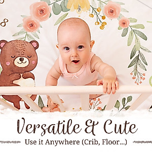 Milestone Blanket with 2 Placement Markers , Gender Neutral,Baby Monthly Milestone Blanket , Baby Growth Chart Blanket (60inx40in)